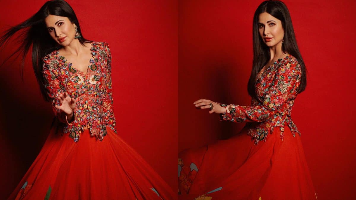 Katrina Kaif Makes Red Look Good in a Gorgeous Anamika Khanna Ensemble ...