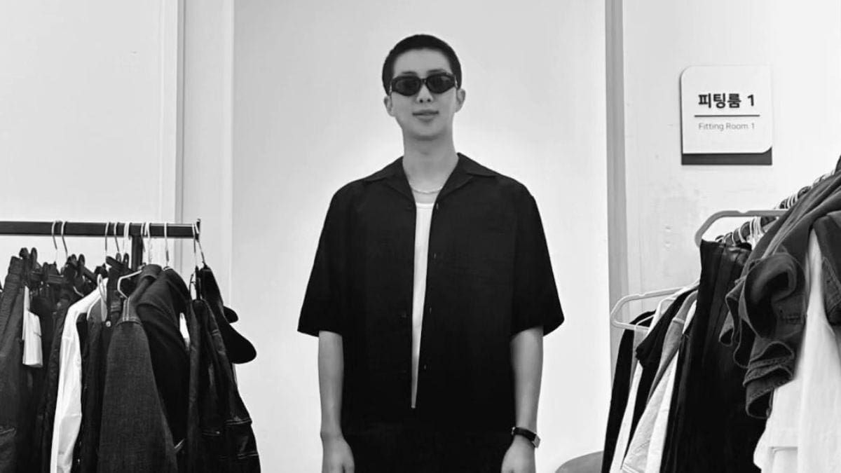 BTS RM's Short Blue Hair Transformation for Stellar Magazine Photoshoot ...