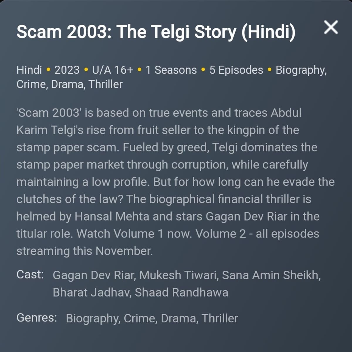 Scam 2003 The Telgi Story Volume 2 Release Date Revealed